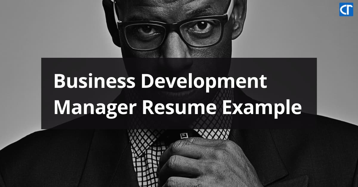 Business Development Manager Resume Example with Tips