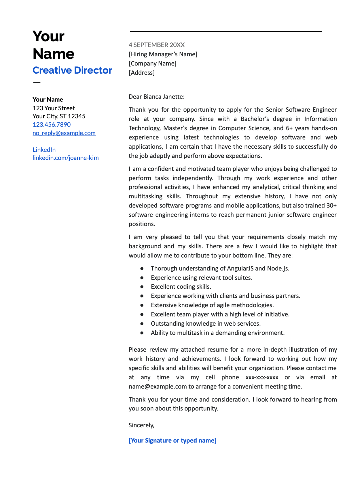 Software Engineer Cover Letter Samples & Guides | Cresuma