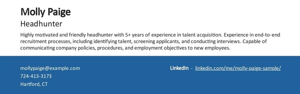 Headhunter Resume Example [+Writing Guide & Tips]