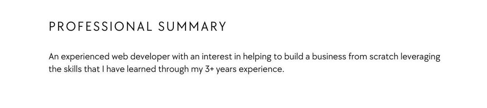 A complete resume guide for a web developer