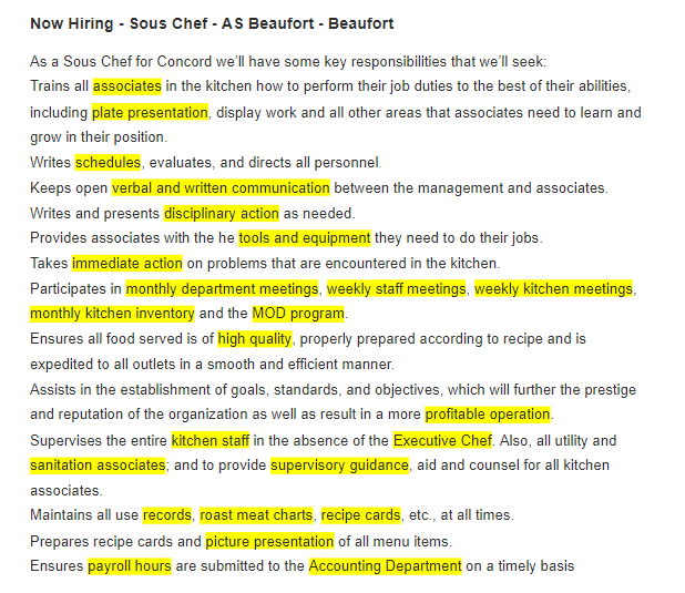 Sous Chef Resume Example & Complete Writing Guide | Cresuma