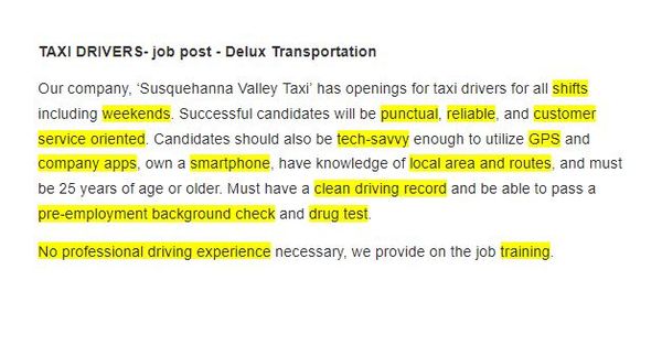 Taxi Driver Resume Example (+Writing Guide) | Cresuma