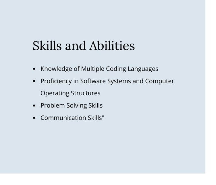 Resume Example for a Software Developer