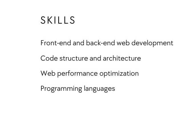 A complete resume guide for a web developer