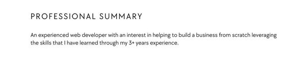 A complete resume guide for a web developer